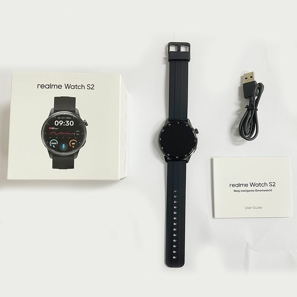 Realme Умные часы умные часы realme watch S2 1,43-дюймовый AMOLED-дисплей Датчик кислорода в крови Spuer AI Engine 20 дней автономной работы IP68 Водонепроницаемый