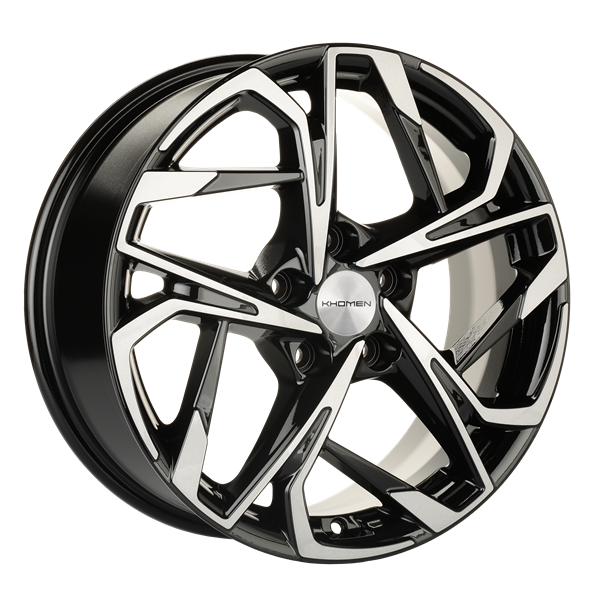 Диск колёсный литой Khomen 1716 17 дюймов 7J 5×110 вылет 46 dia 63.3 black-fp