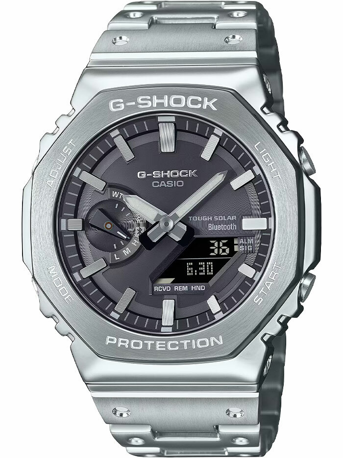 Наручные часы CASIO G-Shock, серебряный, черный — фото 1