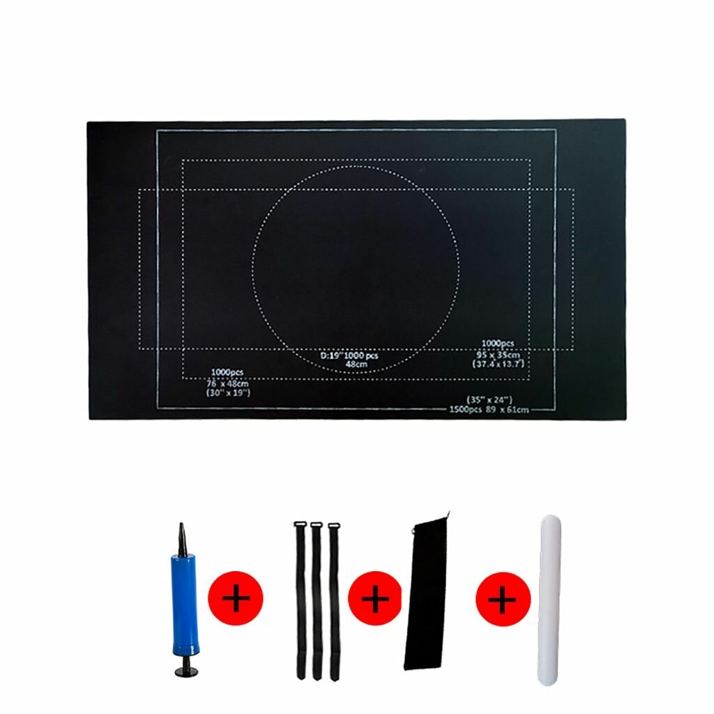 Коврик-пазл в рулоне для хранения пазлов до 3000 шт, фетровый органайзер для головоломок, черный и серый