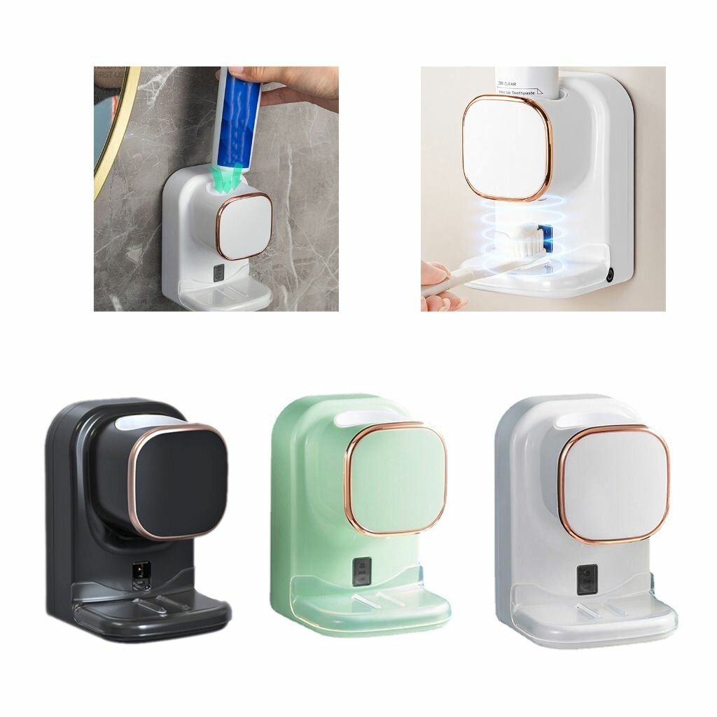 Автоматический настенный дозатор зубной пасты с регулируемым режимом, точное дозирование, удобство без помощи рук, для ванной комнаты