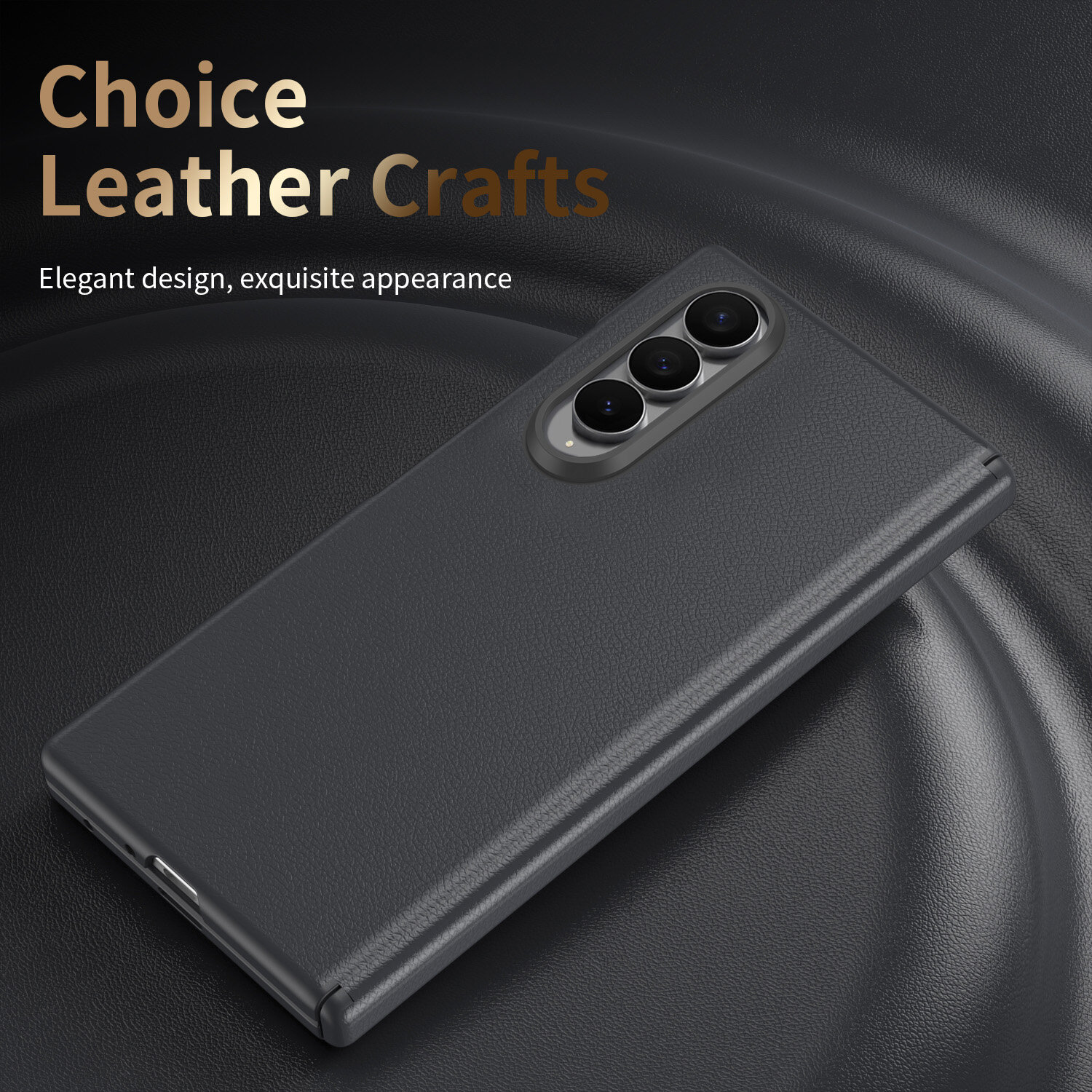 Чехол для Samsung Galaxy Z Fold4 / Samsung Z Fold 4 / Самсунг Галакси З Фолд 4 Высококачественная кожа интеллектуальная защитная оболочка, защитное стекло, soft touch, книжка, натуральная кожа, стекло