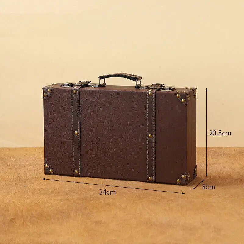Небольшой сундук для хранения, декор для вечеринки, деревянное окно в стиле ретро, фотографический дисплей для спальни, декоративный дорожный сундук, багажник из искусственной кожи