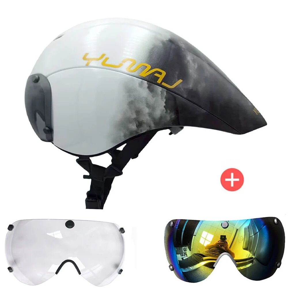 Новые очки, велосипедный шлем Aero TT, сверхлегкие велосипедные шлемы для триатлона, шоссейный велосипед, гонки, линзы для верховой езды, солнцезащитные очки, шлем