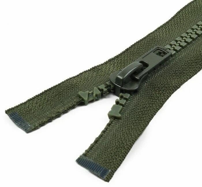 Молния тракторная Т8, 95 см, 2 бегунка, хаки, для верхней одежды и сумок, 1 шт.