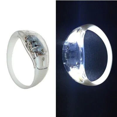 Флуоресцентные браслеты с голосовым управлением белый