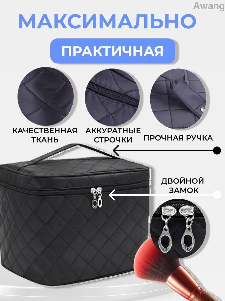 Косметичка ширина: 15 см., высота: 22 см., , черный — фото 1