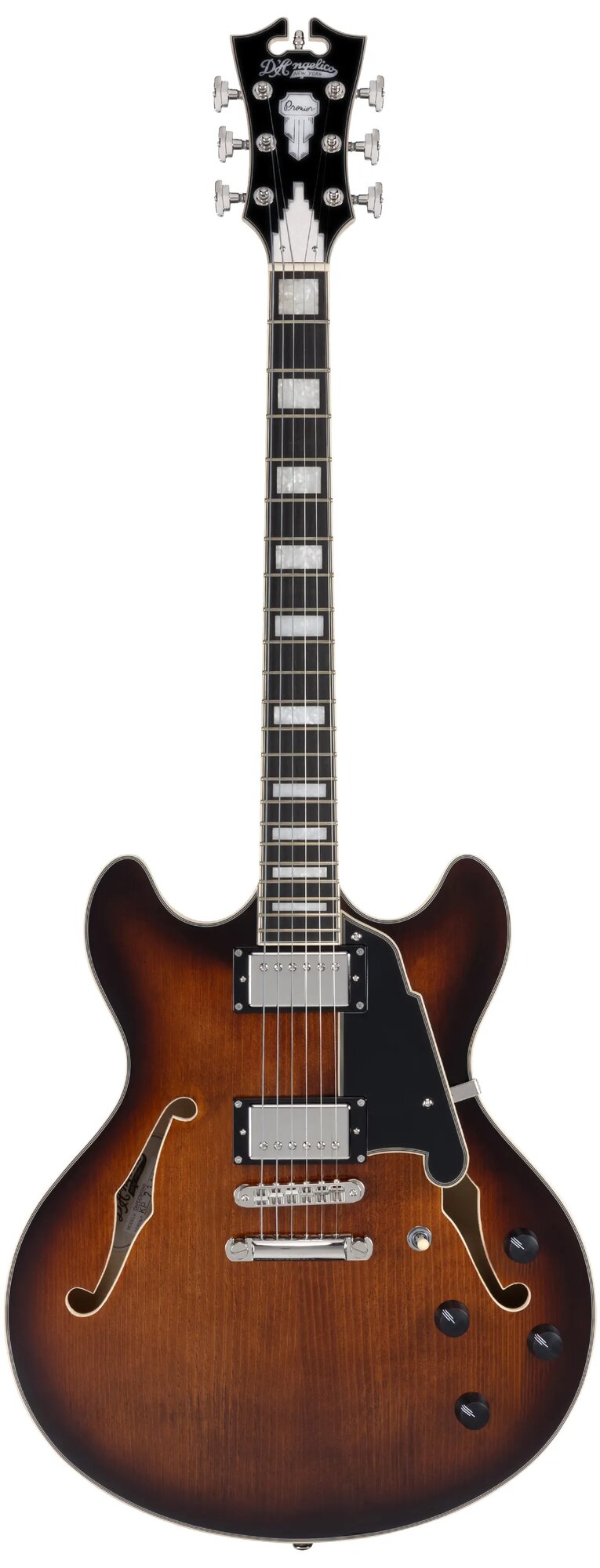 Полуакустическая гитара D'Angelico Premier DC Brown Burst (чехол в компл.)