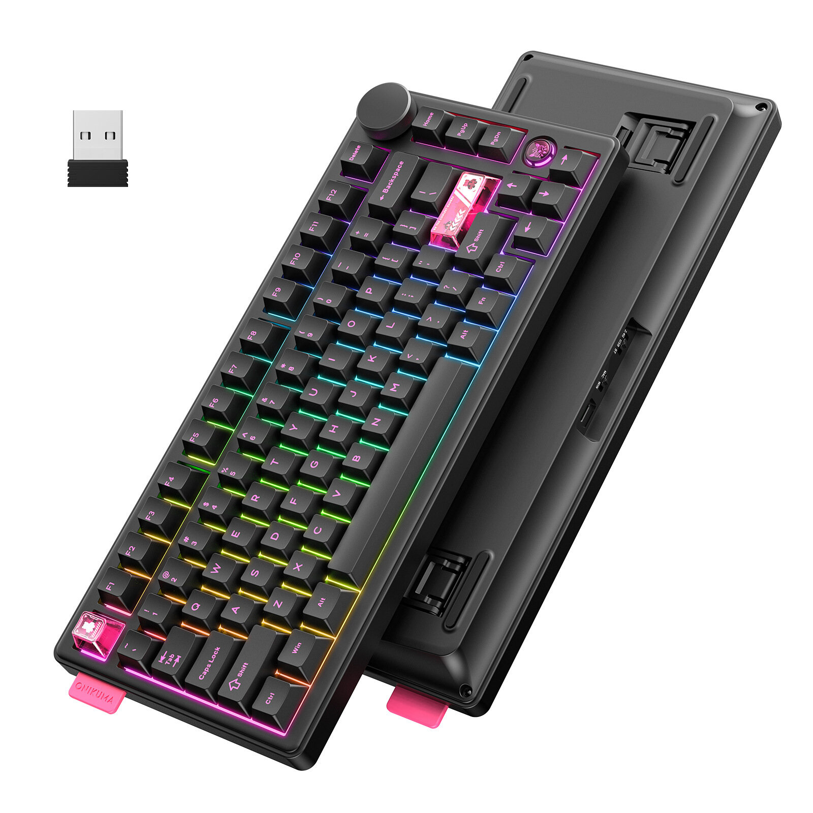 ONIKUMA MT706 Механическая игровая клавиатура беспроводная Bluetooth с заменяемыми переключателями звук маджи 81
