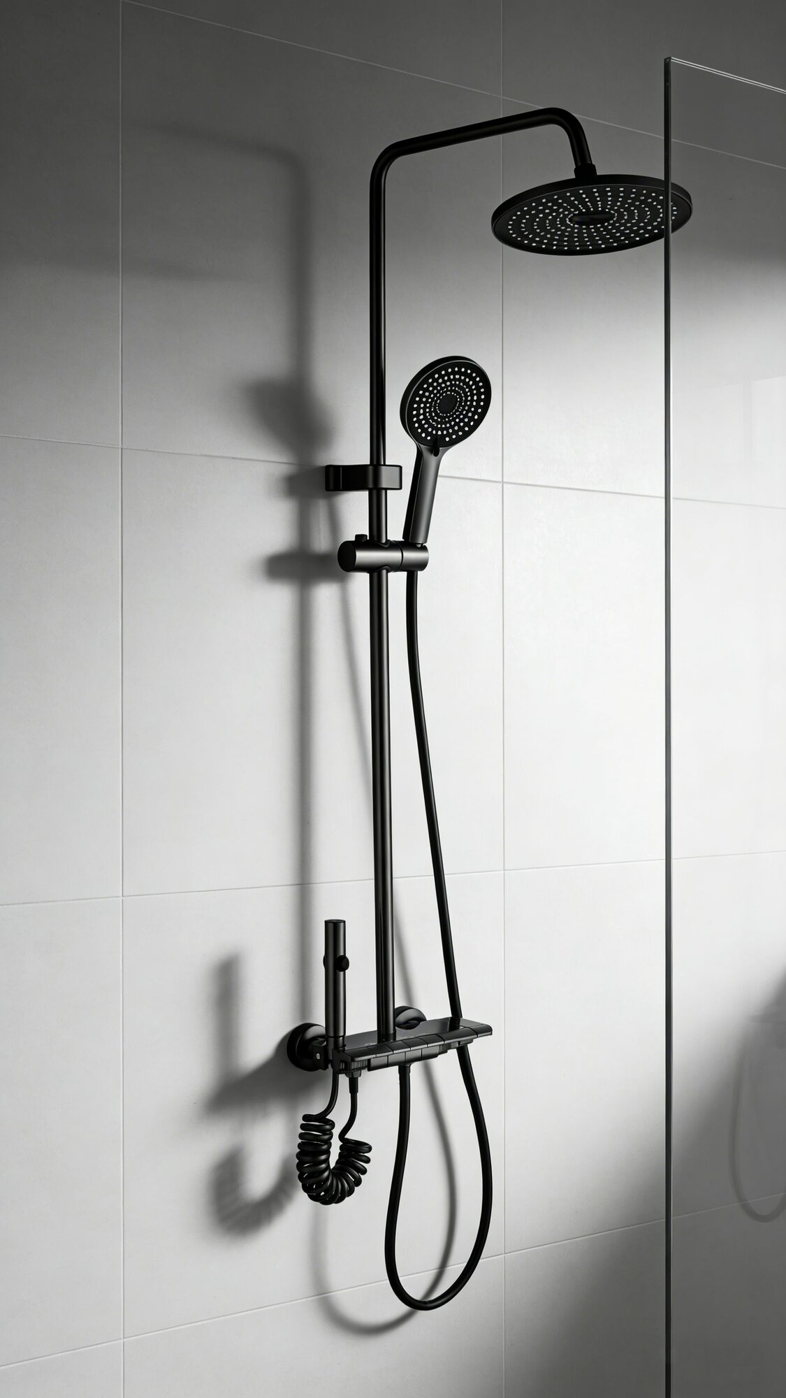 Душевая система Ceruttispa IGINO G, матовая графит, с тропическим душем