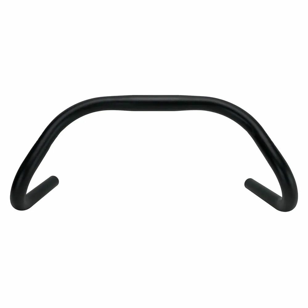 Изогнутый руль для велосипеда 390 мм, диаметр зажима 25.4 мм, алюминиевый сплав, черный, запасная часть для шоссейного и туристического велосипеда