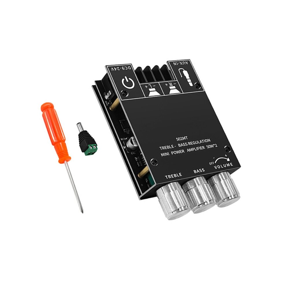 Bluetooth-совместимая Двухканальная Плата Цифрового Усилителя Мощности 50Wx2 12-24 В, Стереомодуль Питания для Автомобильного Компьютерного Динамика