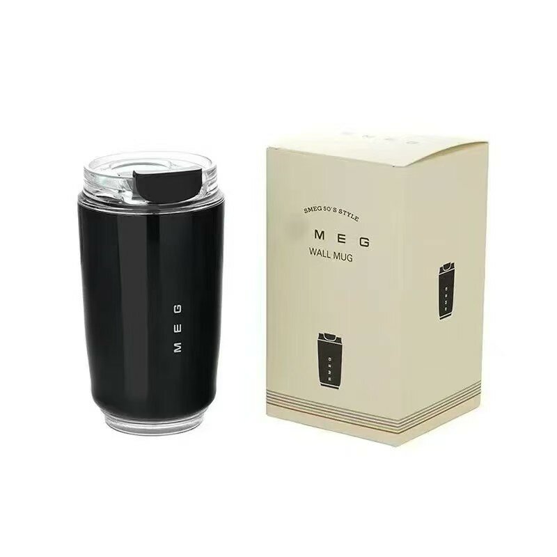 Термокружка Smeg 320ml, нержавеющая сталь, цвет Красный, 1 штКчерный
