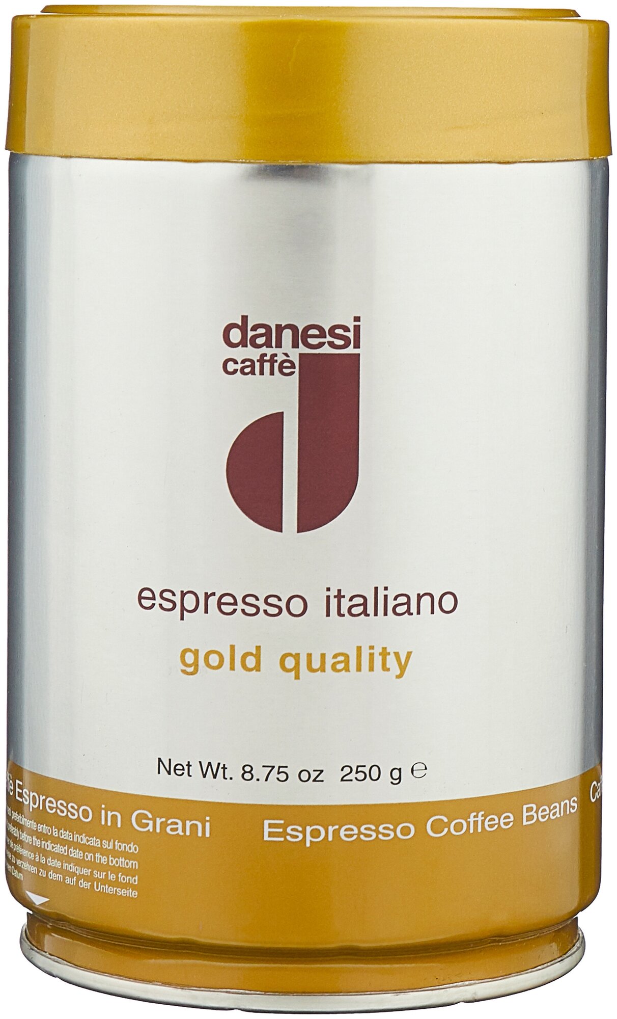 Кофе в зернах Danesi Gold, жестяная банка 250 г