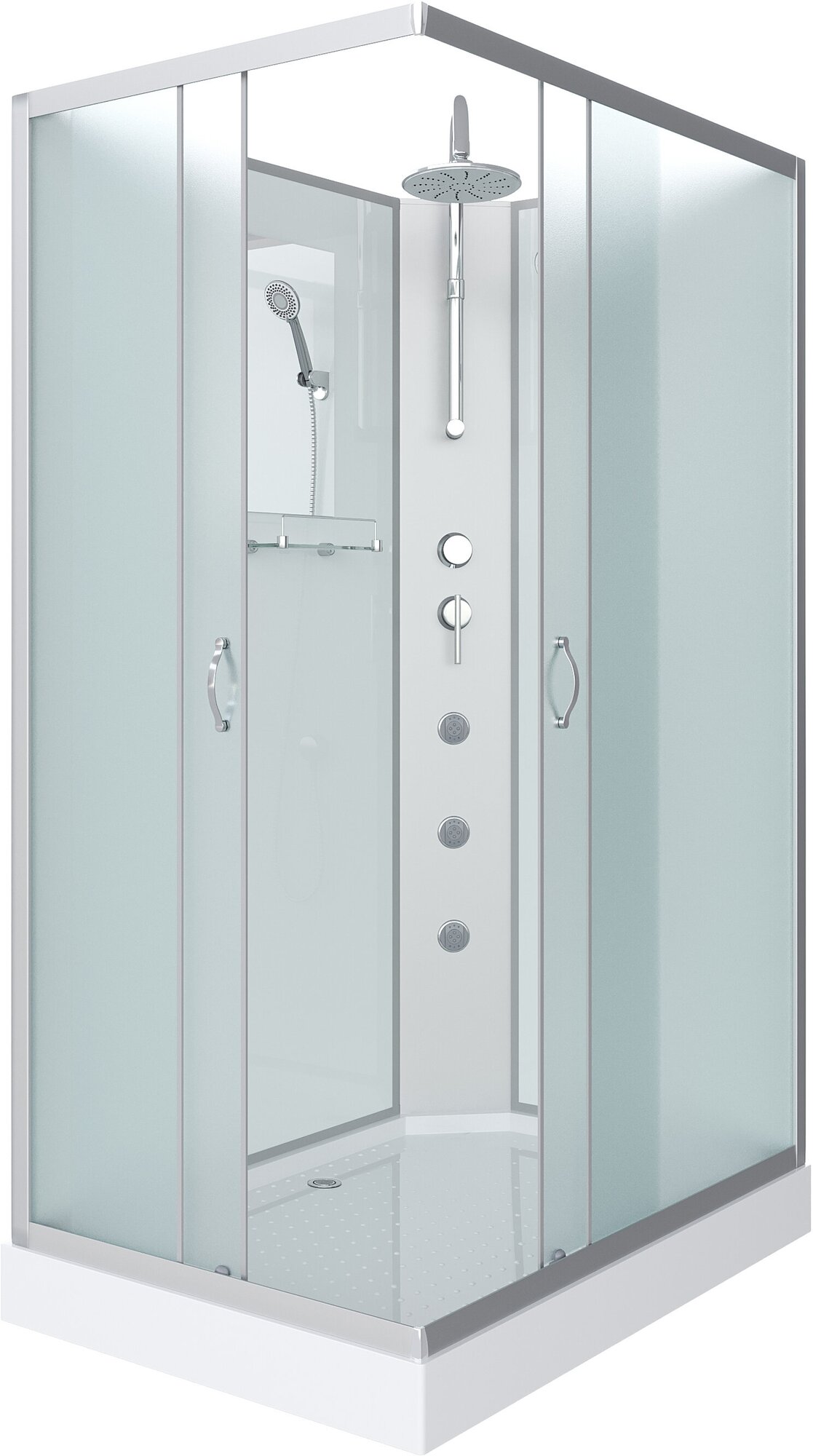 Душевая кабина Niagara Classic NG-43085-14QBKTG (100х80х210) низкий поддон(13см), стекло матовое,3 места