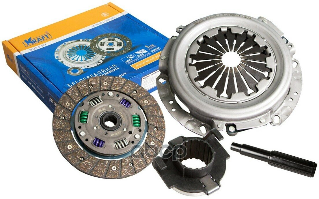 Комплект сцепления ВАЗ Ларгус RENAULT Logan (корзина, диск, муфта в сб.) (1.6v 8 кл) Kraft арт. KT 098572