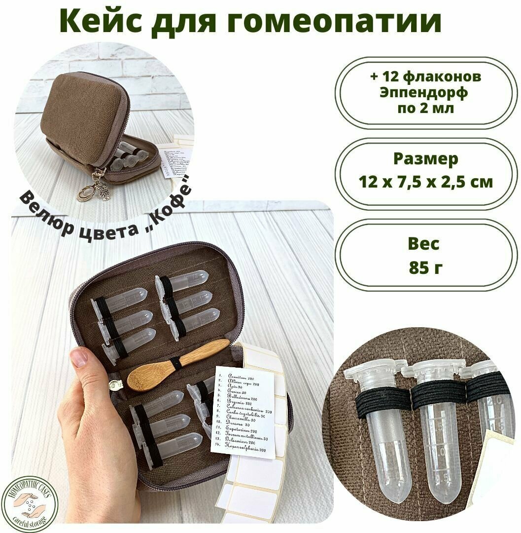 Аптечка, пенал, кейс для хранения и транспортировки гомеопатических препаратов на 12 флаконов