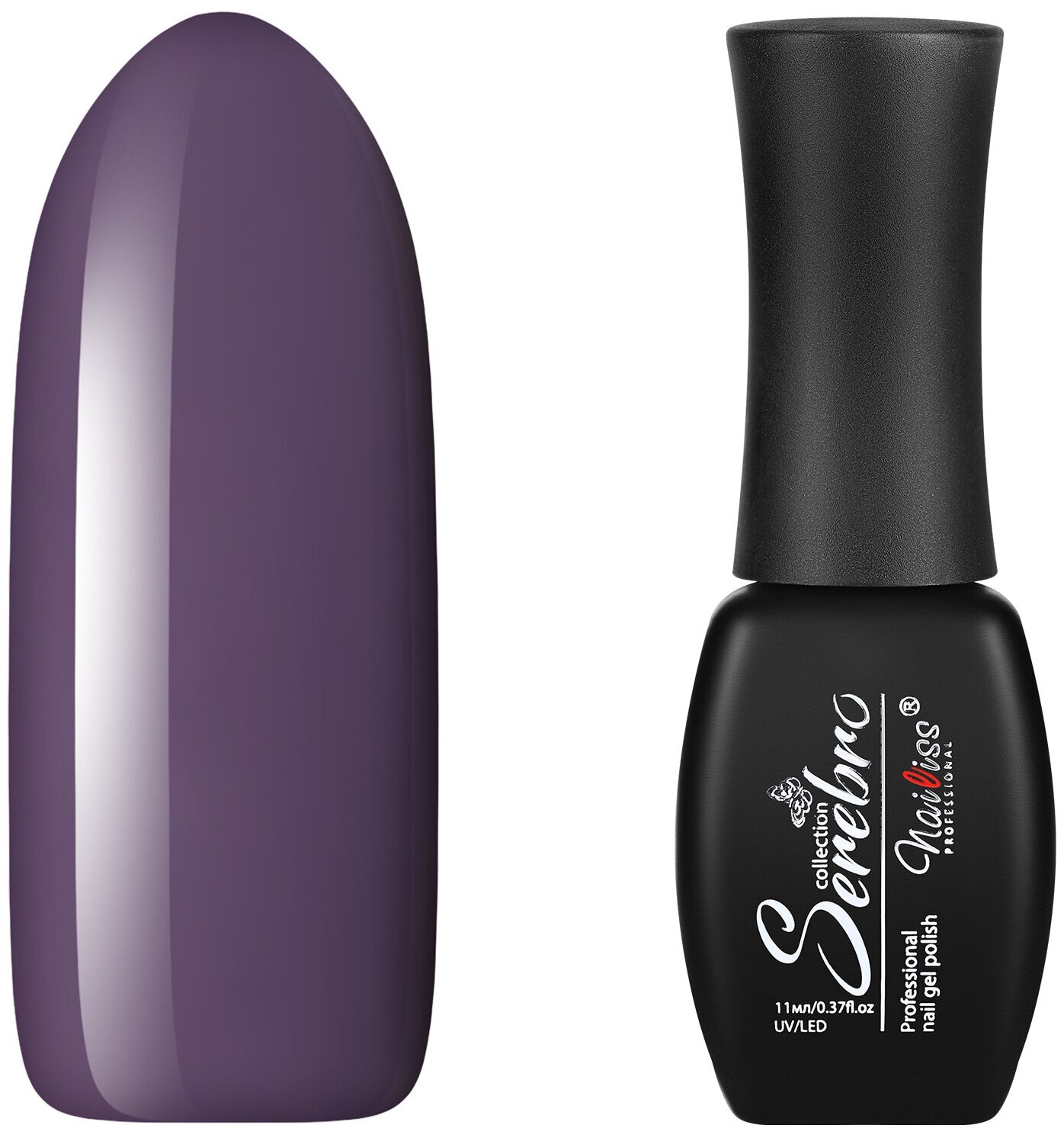 Гель-лак для ногтей Serebro, плотный цветной гипоаллергенный, насыщенный фиолетовый, 11 мл