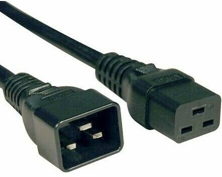 Кабель питания C19 - C20, 1м, Hyperline (PWC-IEC19-IEC20-1.0-BK)