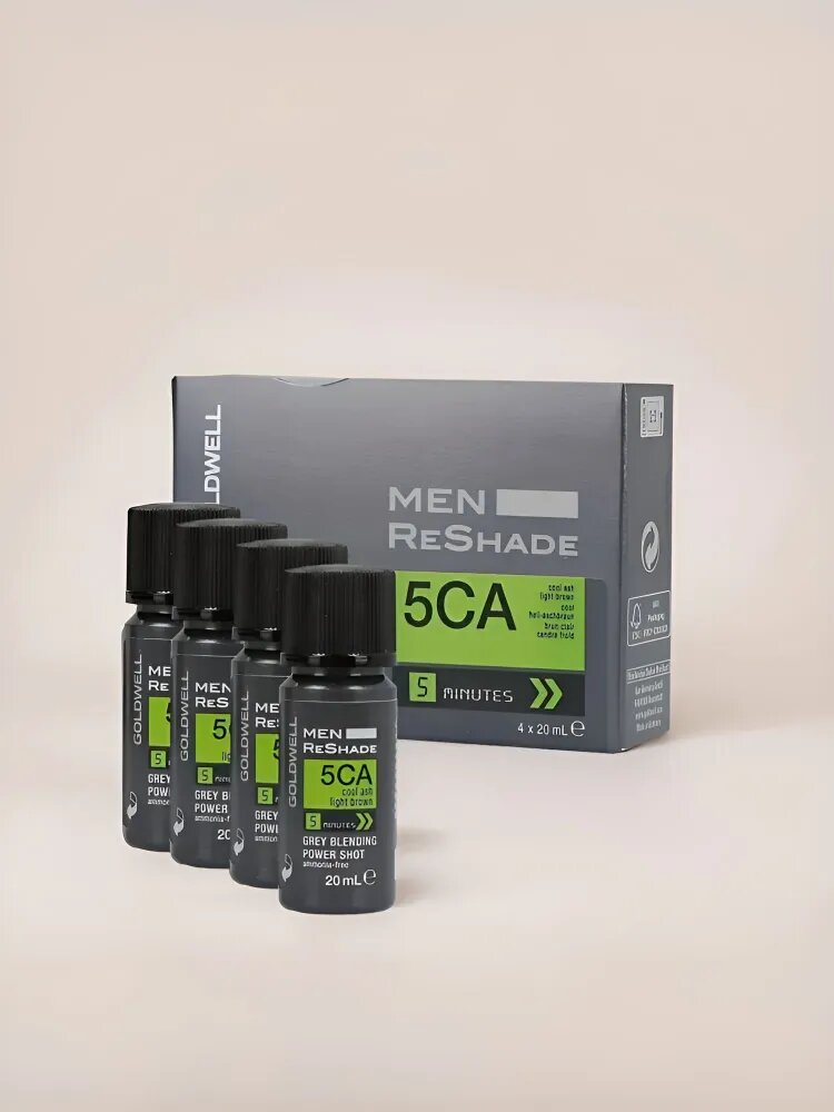 GOLDWELL MEN ReShade Экспресс-корректор седины 5CA Светлый коричневый, 4 х 20 мл