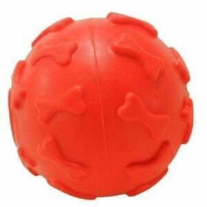 HOMEPET Игрушка для собак мяч с рисунком косточки, с пищалкой, 6 см