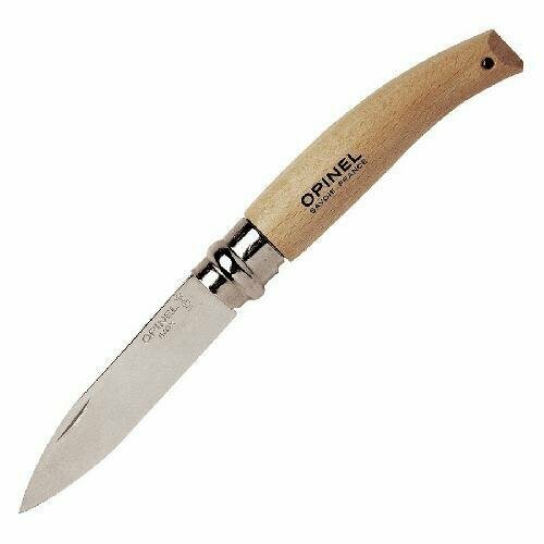 Нож садовый Opinel №8 складной из нержавеющей стали Sandvik 12C27, рукоять из дерева бука