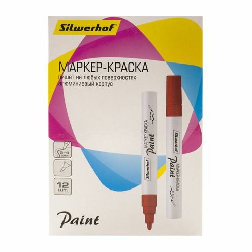 Маркер лаковый Silwerhof Paint, пулевидный пишущий наконечник, красный