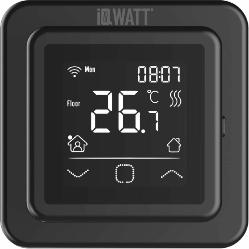 Терморегулятор для теплого пола IQWATT IQ THERMOSTAT SMART HEAT Wi-Fi программируемый, с возможностью управления