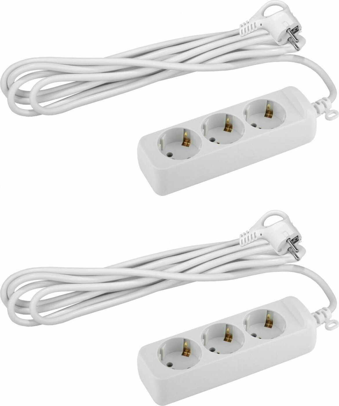 Удлинитель ЭРА U трехместный с заземлением 3 метра белый (комплект из 2 шт)