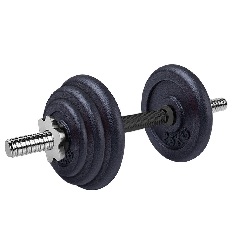 Гантель разборная чугунная 10 кг Voitto - d26, Комплектация №1 с обрезиненной ручкой