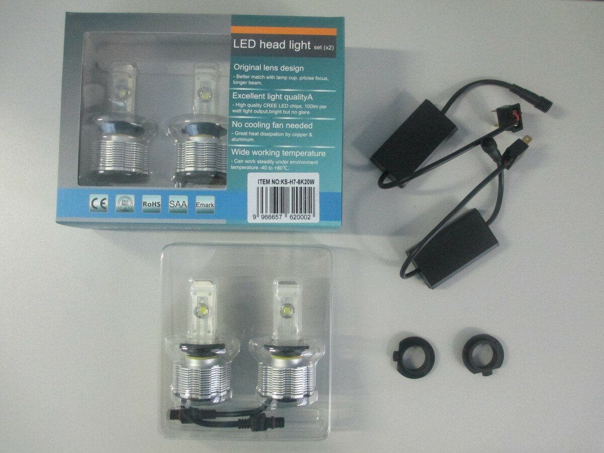 Комплект головного света диодный KS-AUTO H7-6K20W CREE, 2 лампы