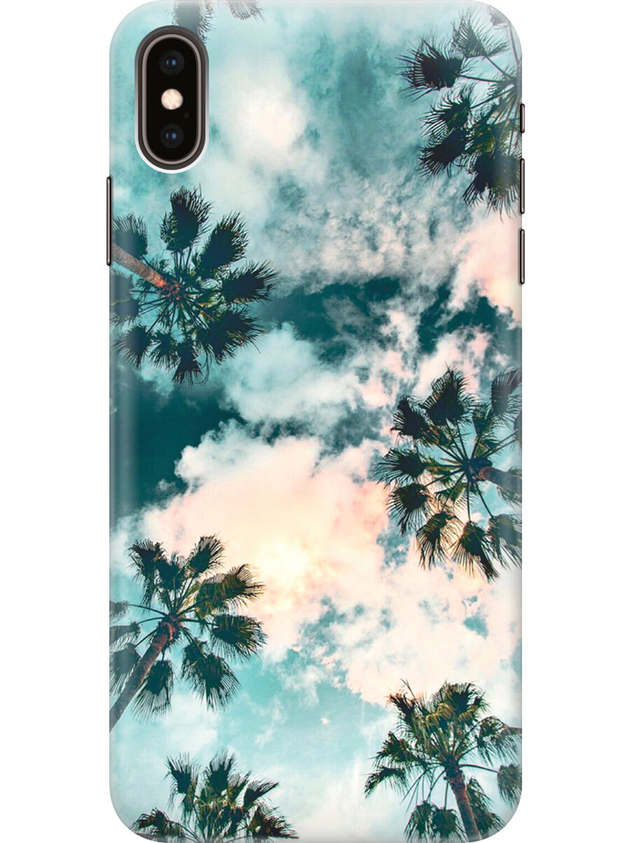 Силиконовый чехол на Apple iPhone XS Max / Эпл Айфон Икс Эс Макс с рисунком "Отдых под пальмами"