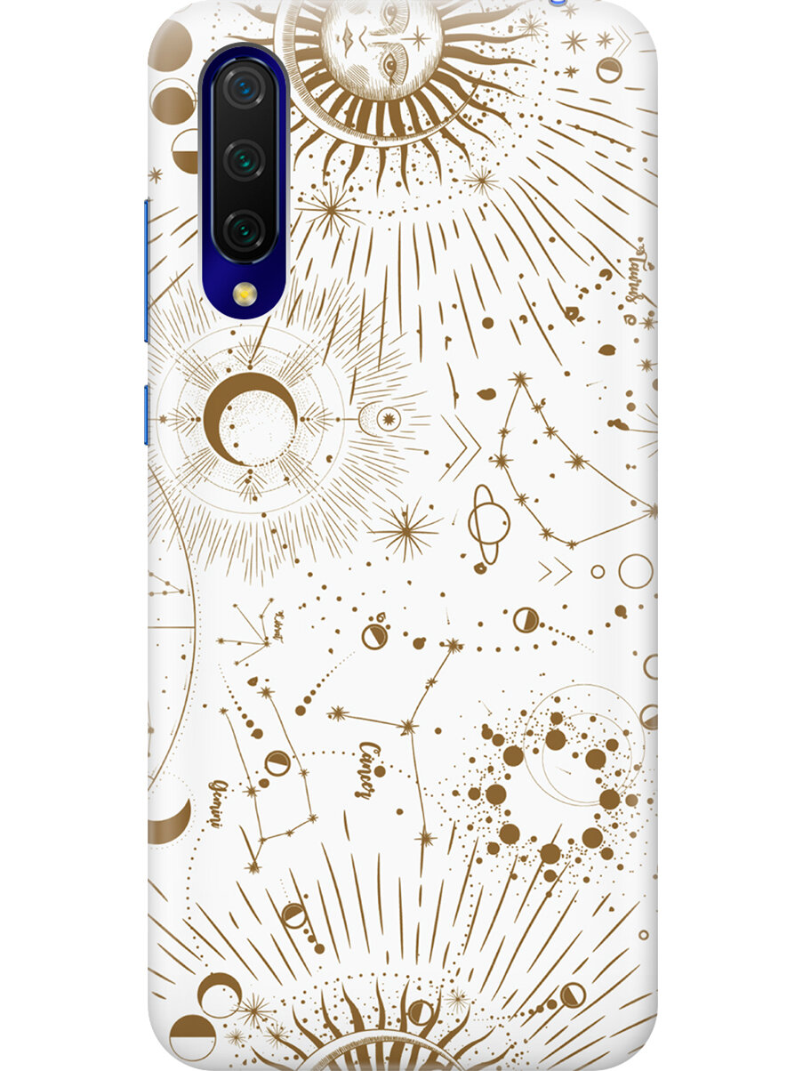 Силиконовый чехол на Xiaomi Mi 9 Lite, CC9, Сяоми Ми 9 Лайт, Ми СС9 с принтом "Карта звездного неба"