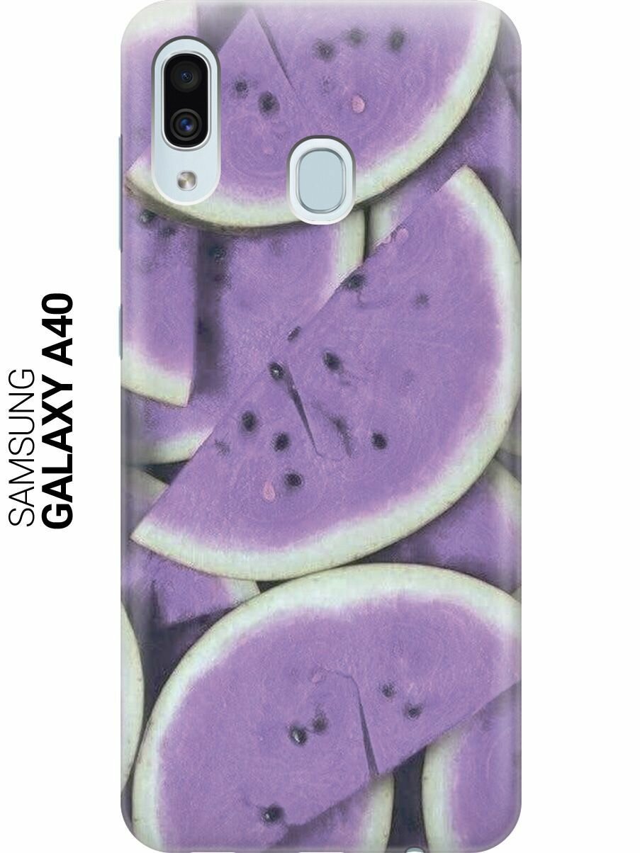 Силиконовый чехол на Samsung Galaxy A40, Самсунг А40 с принтом "Сиреневый арбуз"