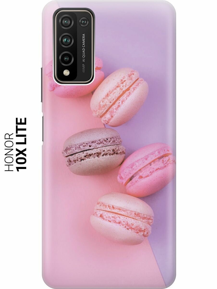 Силиконовый чехол на Honor 10x Lite, Хонор 10Х Лайт с принтом "Розовые макаруны"