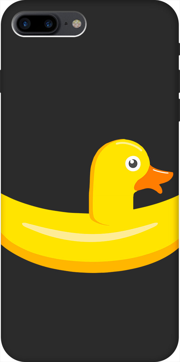 Силиконовый чехол на Apple iPhone 8 Plus / 7 Plus / Эпл Айфон 7 Плюс / 8 Плюс с рисунком "Duck Swim Ring" Soft Touch черный