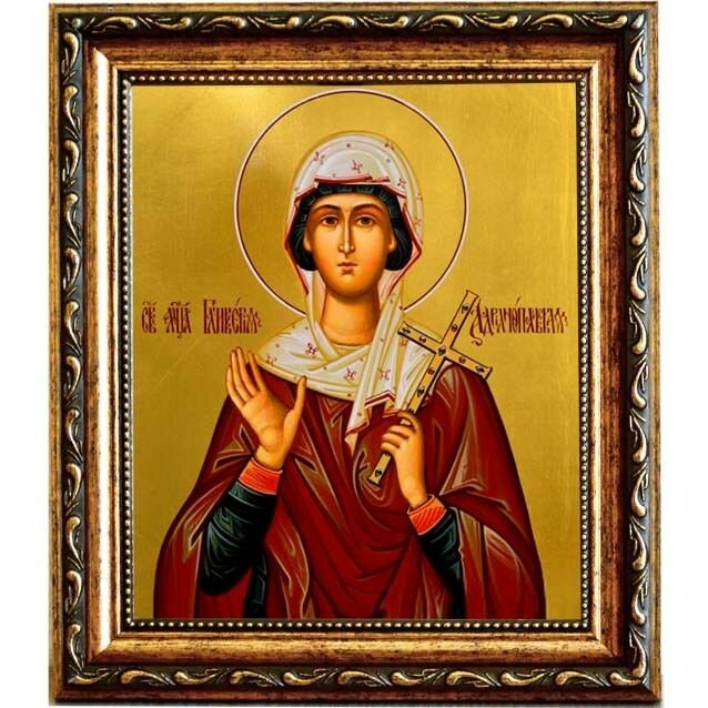 Гликерия Адрианопольская святая мученица. Икона на холсте. (15 х 18 см / В раме)