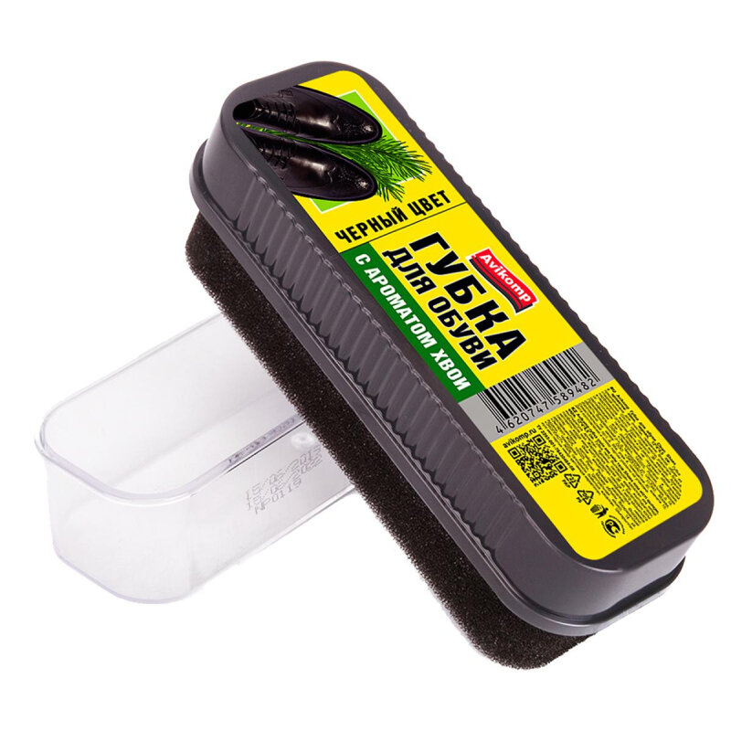 Губка для обуви Clean Shoes с ароматом хвои черная,12х4х4,5см Avikomp,89482 1855761
