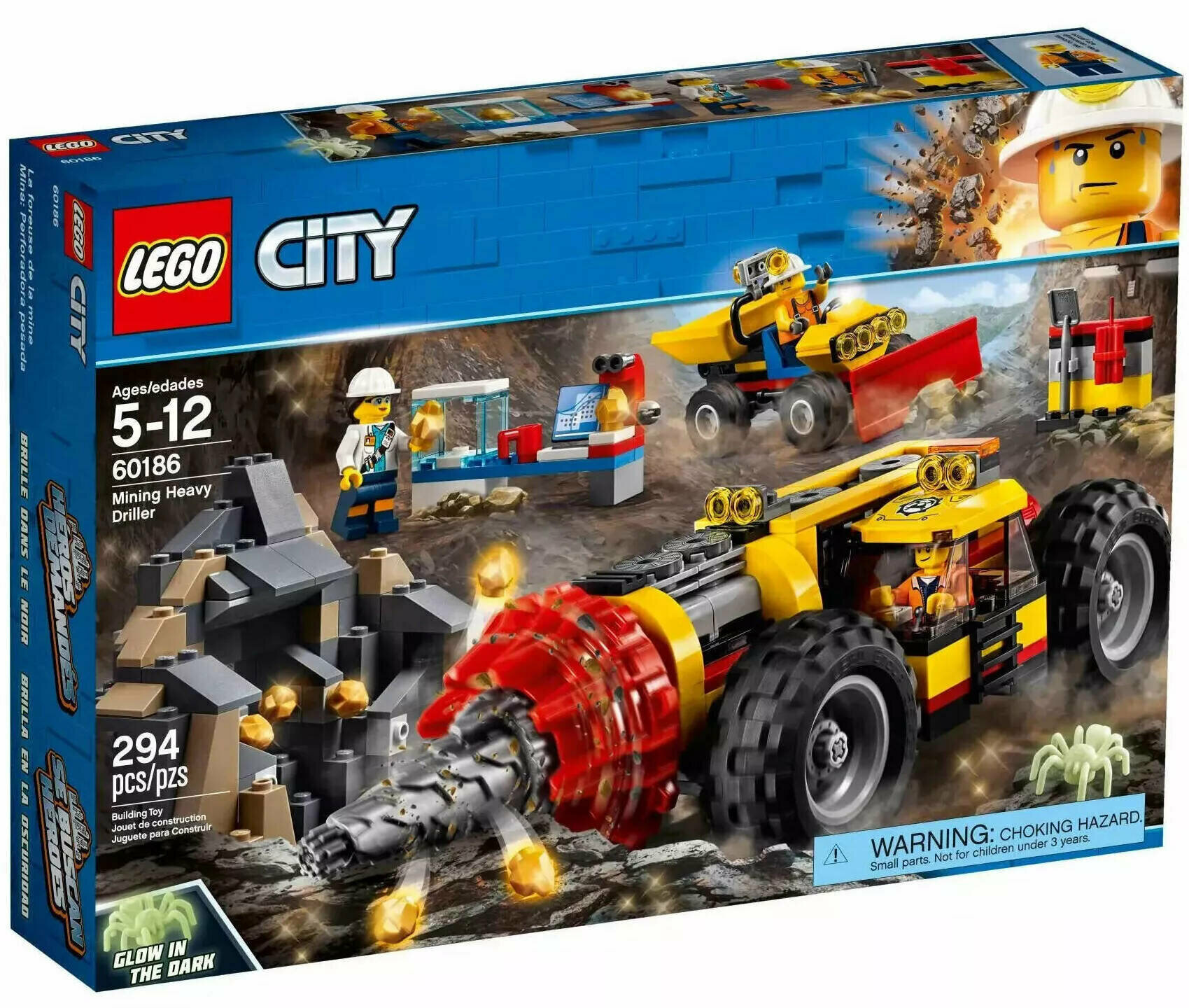 Конструктор LEGO CITY 60186 Тяжелый бур для горных работ, 294 детали, от 5 лет, 2018 год
