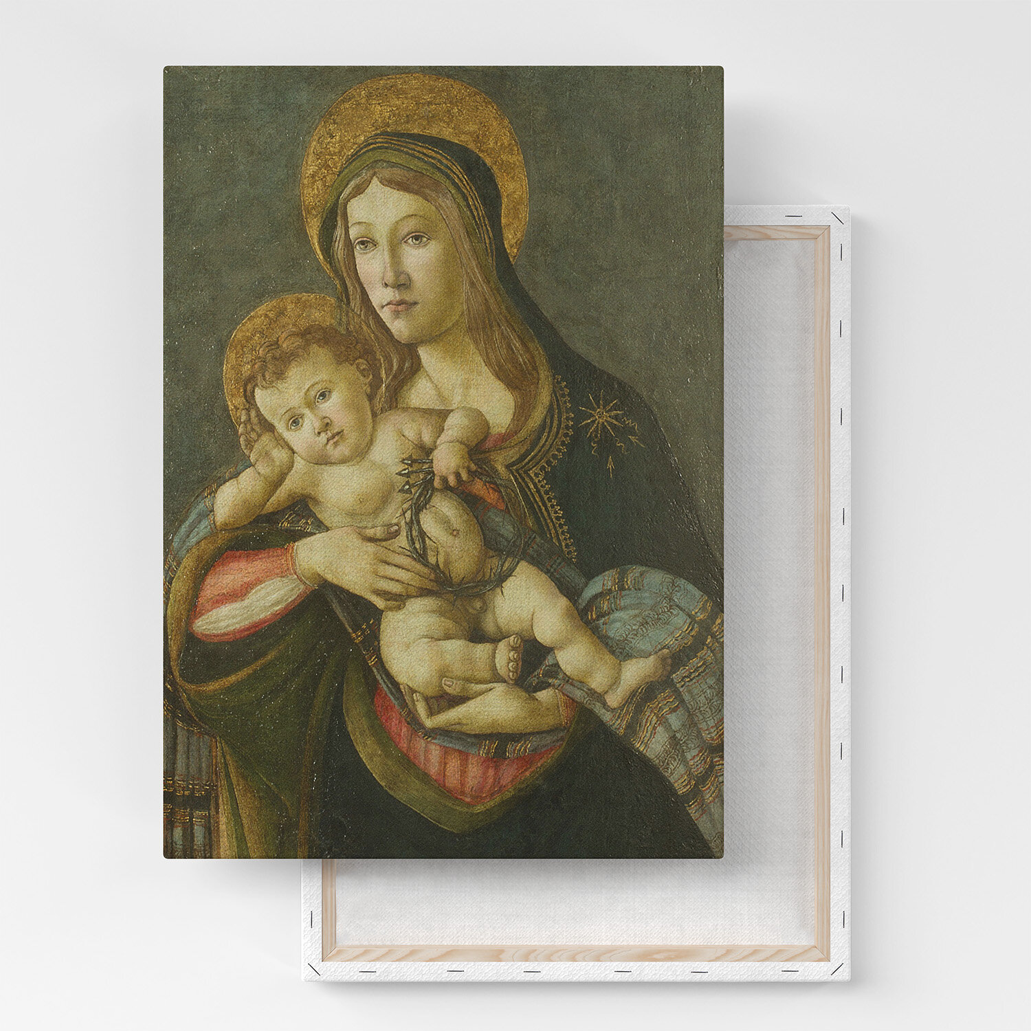 Картина на холсте, репродукция / Сандро Боттичелли - Богородица с младенцем / Размер 30 x 40 см