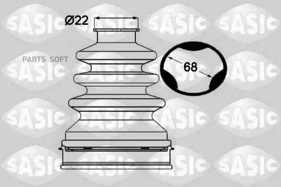 1904027 SASIC Пыльник шруса VOLVO S60/S80 2.4 99-09 внутр.