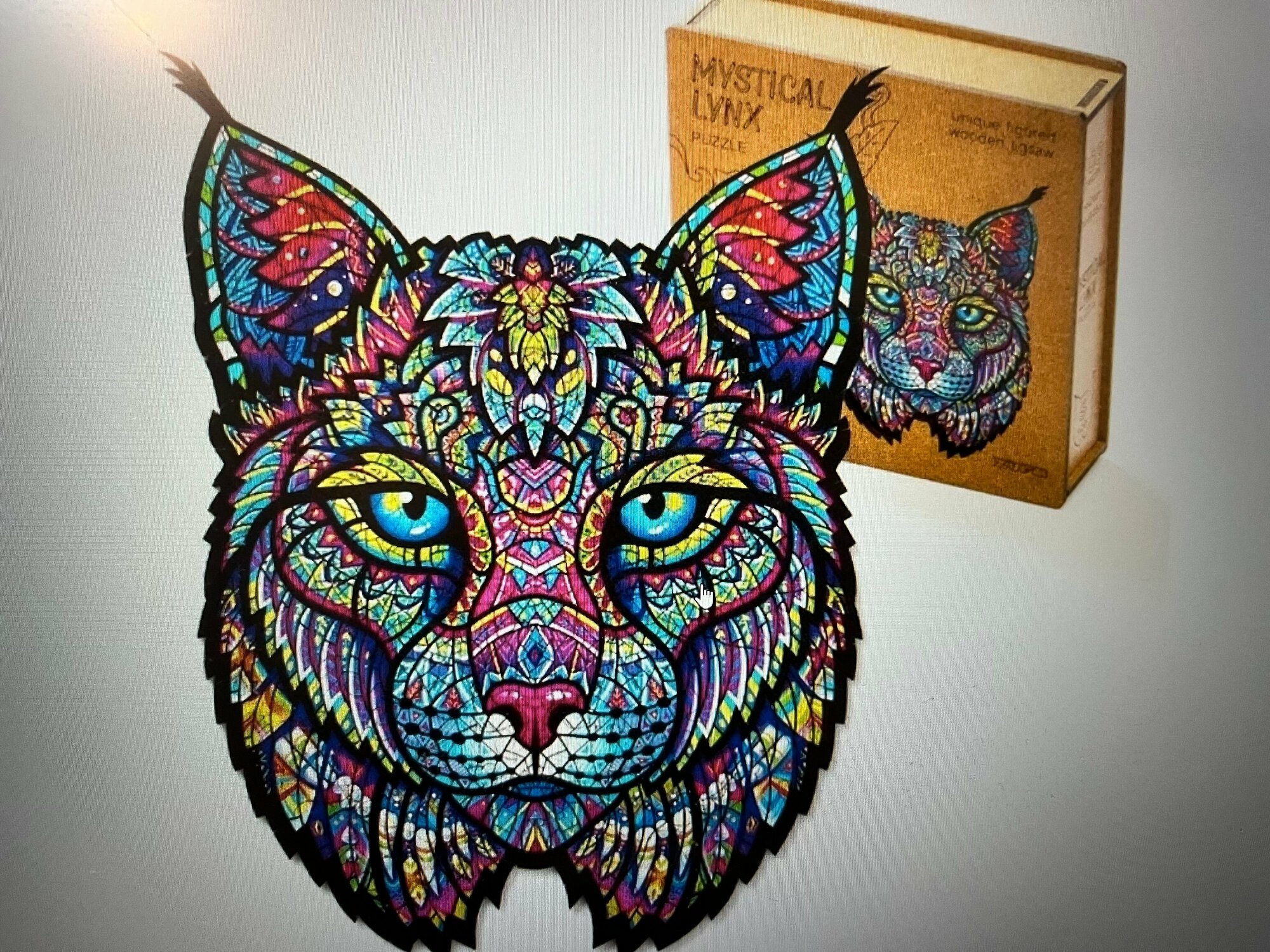 Деревянные пазлы Zufa Мистическая Рысь S 103 деталь 19х24 см Фигурные пазлы Развивающие игры