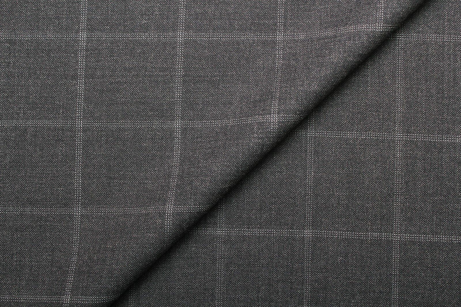 Ткань костюмная Marlane тёмно-серый меланж в клетку, ш156см, 0,5 м