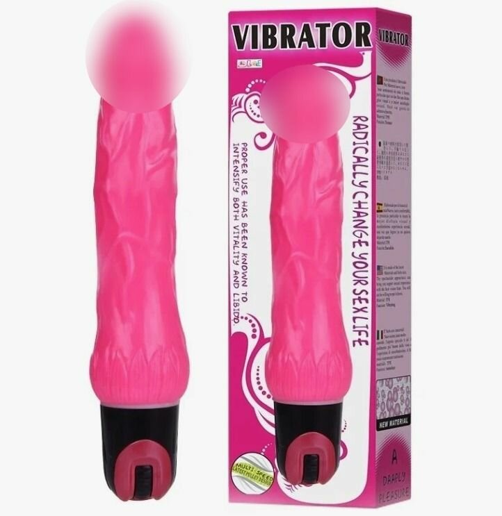 Ярко-розовый реалистичный вибратор для женщин 18+, женский вибратор для девушек и для пар с колёсиком, которое усиливает мощность вибрации - 24 см.