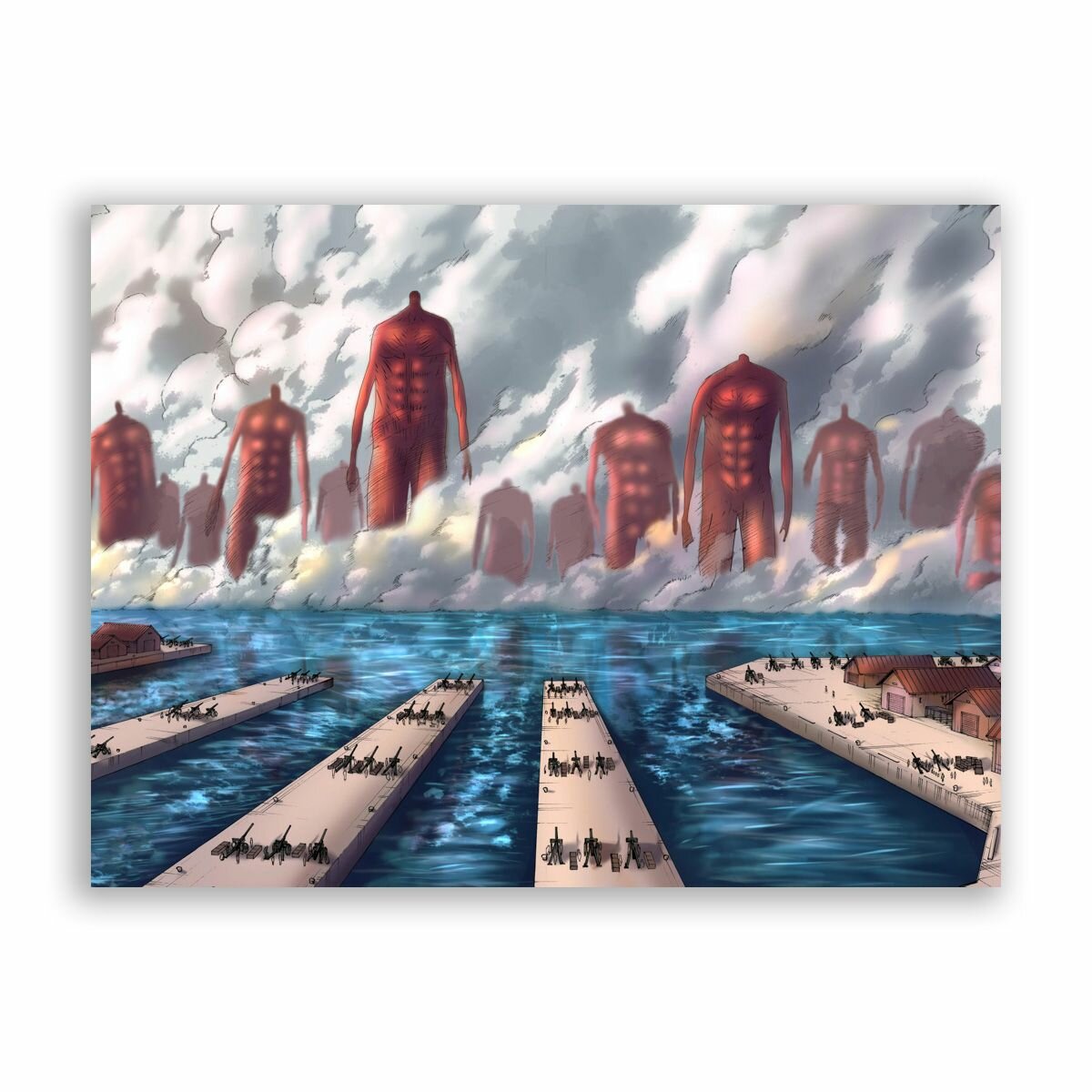 Постер, плакат на бумаге / Атака Титанов / Размер 40 x 53 см