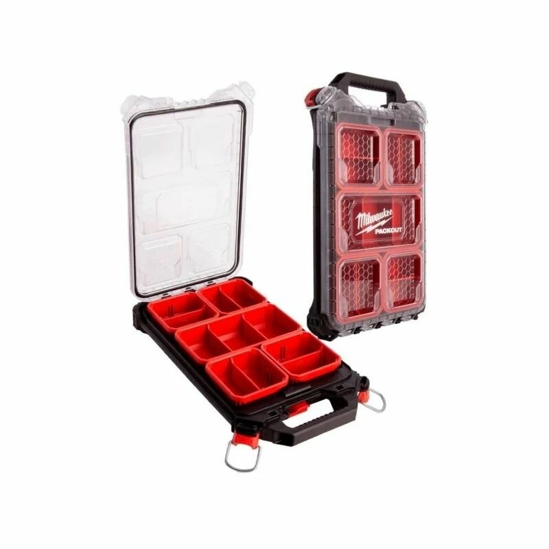 Ящик для мелочей Milwaukee 5-в-1, ударопрочный, пластик, IP65, черный/красный