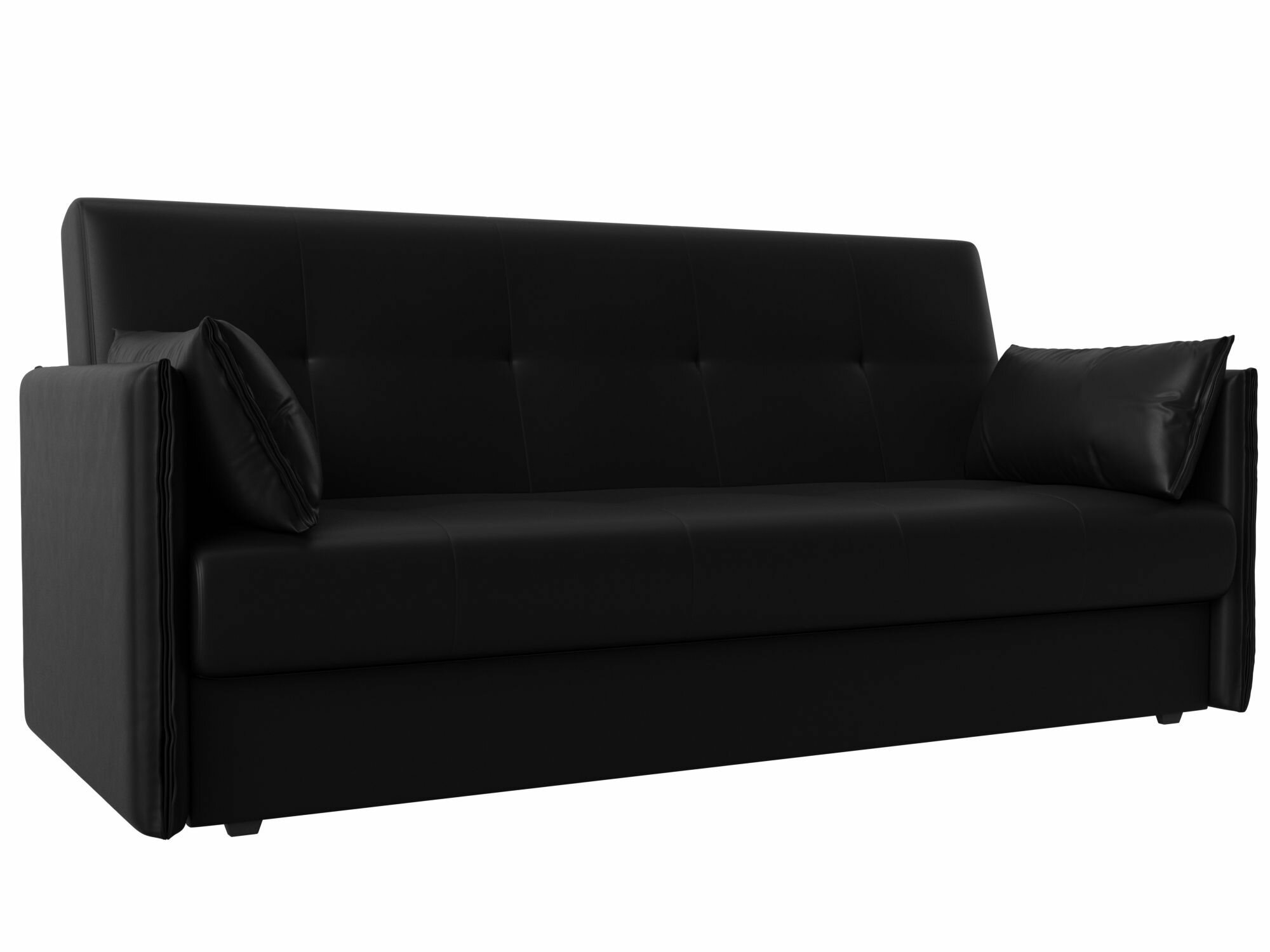 Диван-книжка Лига-018, экокожа, механизм книжка, черный, 192x83x90см. Хит Диванов