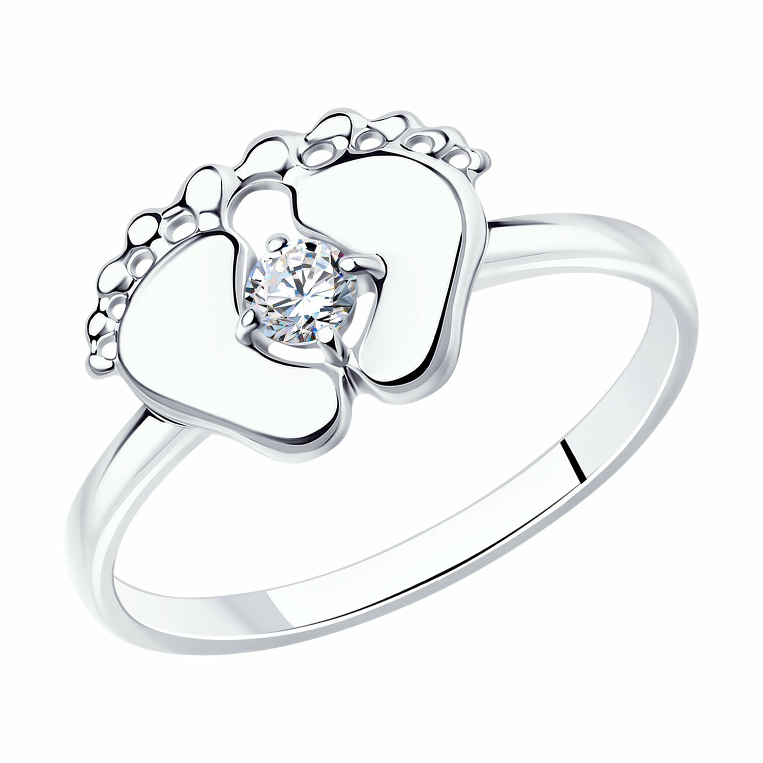 Кольцо, серебро, 925 проба, фианит