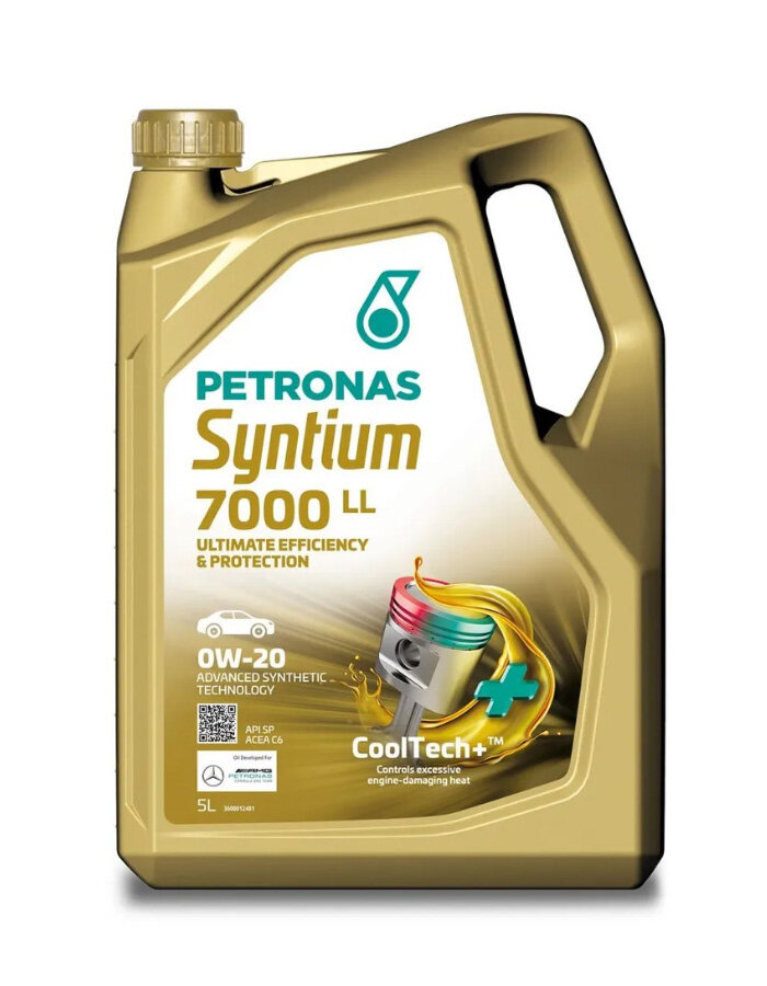 Масло моторное PETRONAS SYNTIUM 7000 LL синт.0W20 ,5л API SP, ILSAC GF-6A, ACEA C6 7000 LL SP GF-6A 5л 70719M12EU