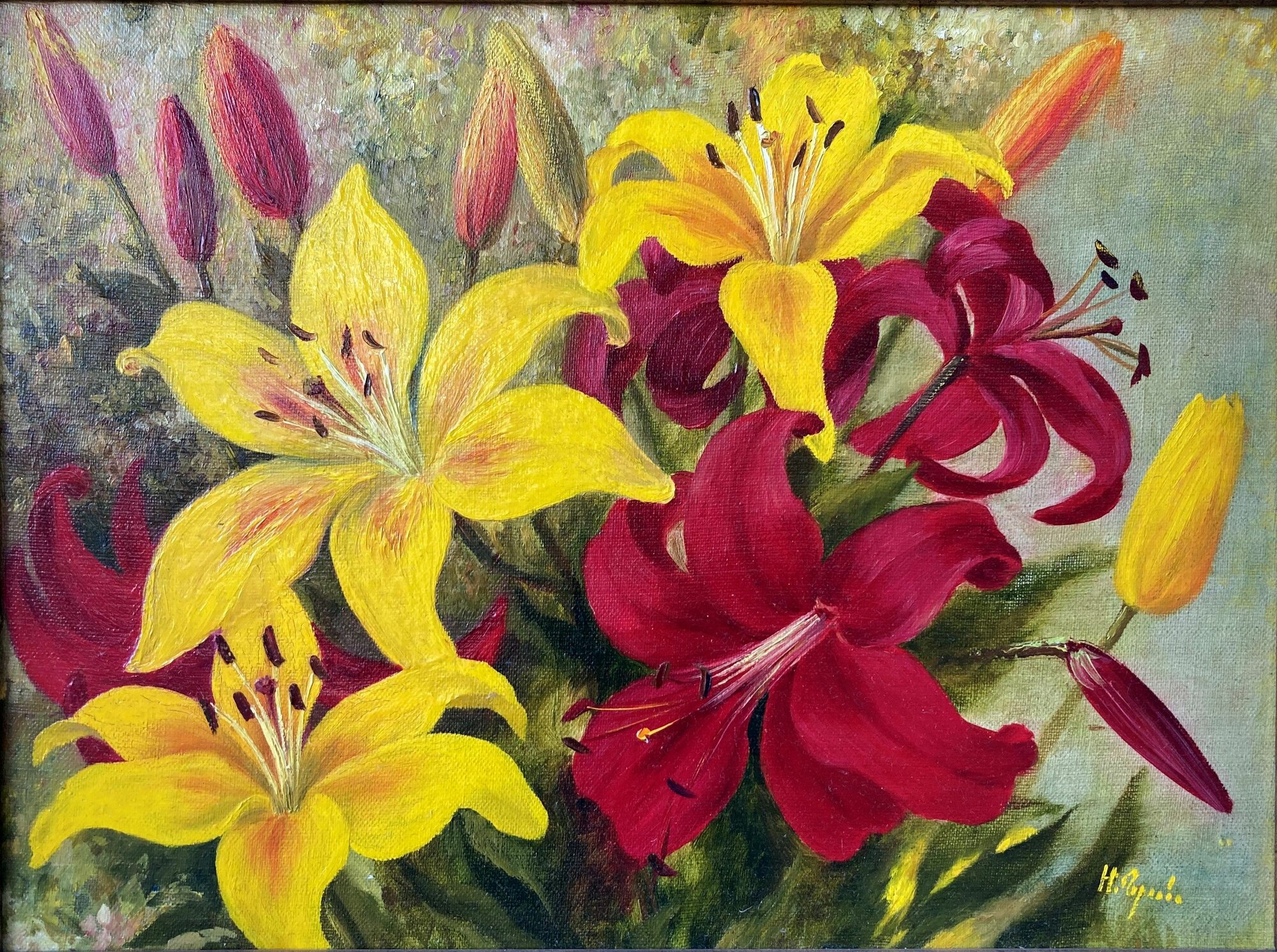 ART-Salon at Oktyabrskaya картина "Лилии", 30х40исм, холст; масло, авторская работа;